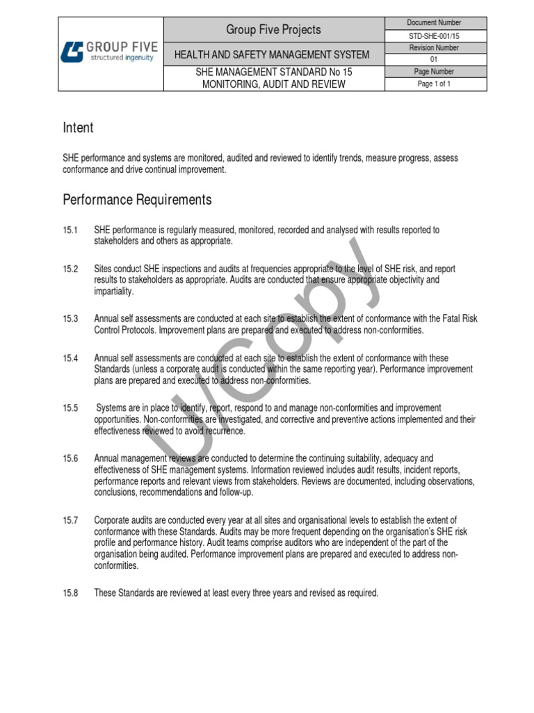 SHE Management System Monitoring Standards | PDF | Audit | Business