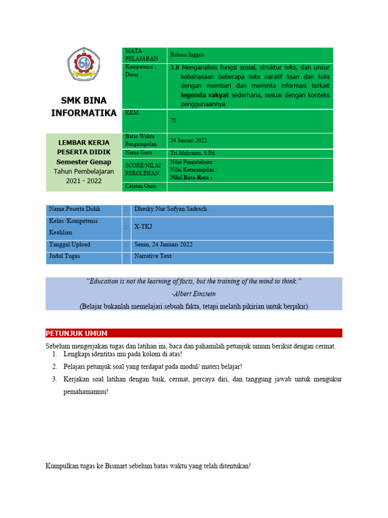 Tugas Bhs Inggris 2 SMT-2 | PDF