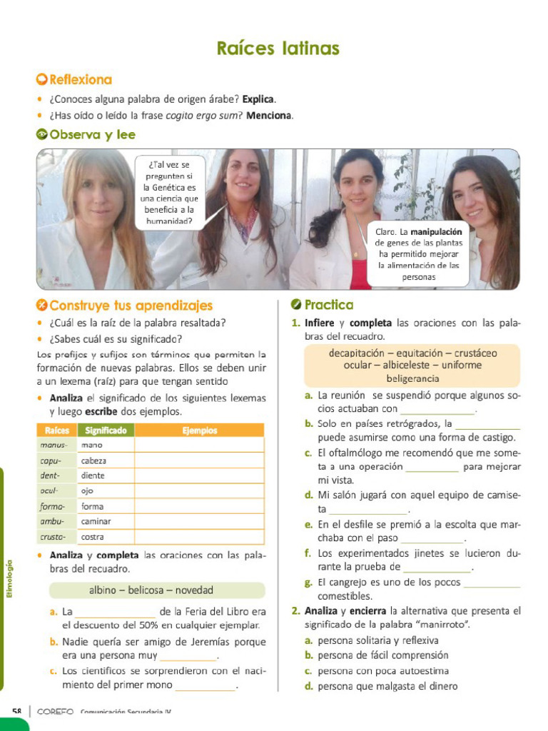 Ficha 4to Raíces Latinas | PDF