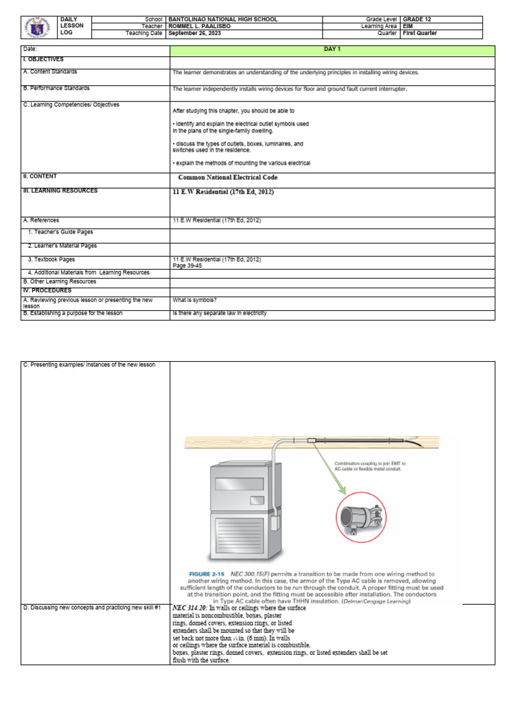 Sept 25-29,2023 G12 Lesson Plan | PDF | Learning | Teachers