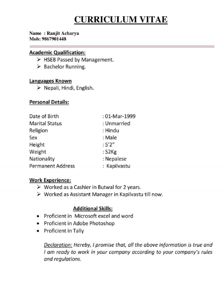 Ranjit CV - Jpeg | PDF