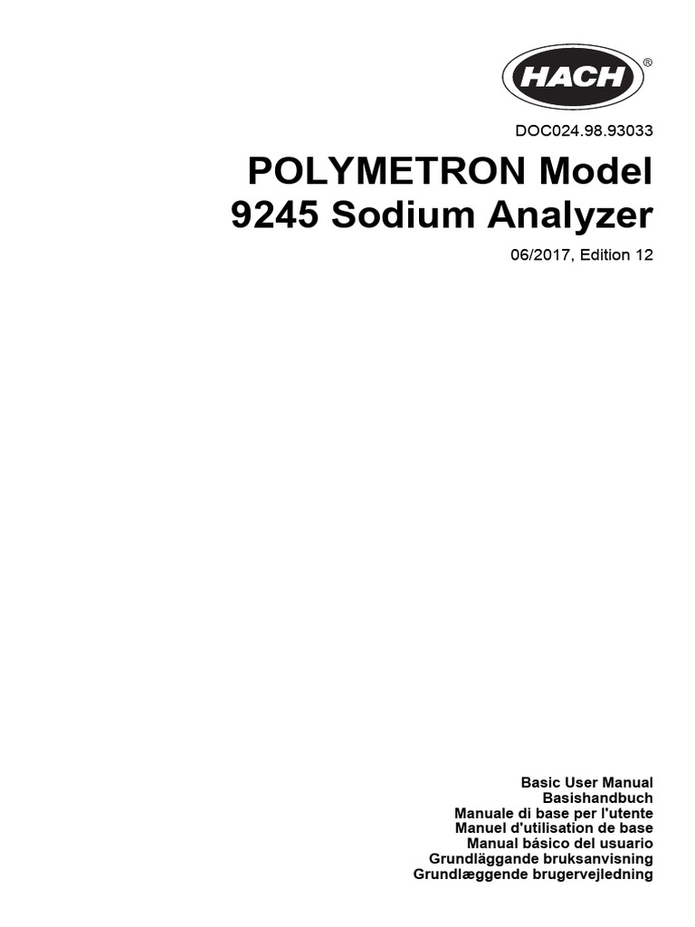 9245 Polymetron Sodium | PDF | Metrology | Computing