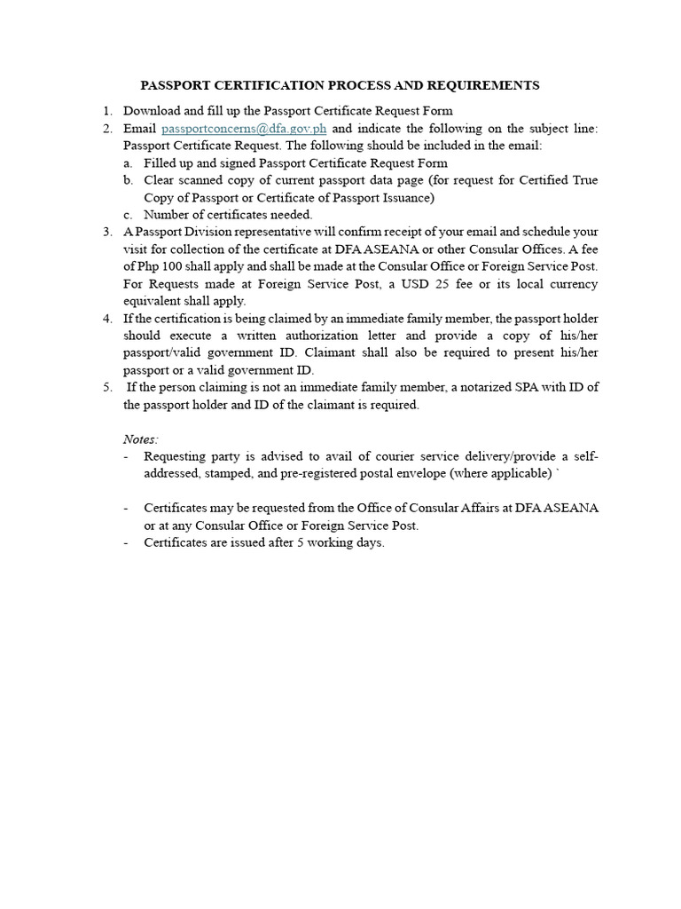 Passport Certification Apostille Requirements Process | PDF | Identity Document | Passport
