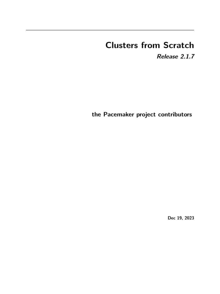 Clusters From Scratch | PDF | Computer Cluster | Shell (Computing)