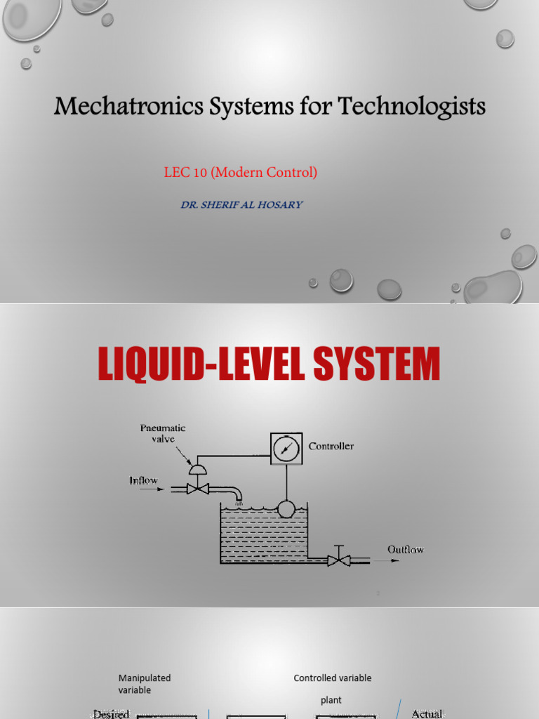 Mechatronic Systems For Technologists Lec 10 | PDF | Nonlinear System ... Mechatronic Systems For Technologists Lec 10 | PDF | Nonlinear System ...
