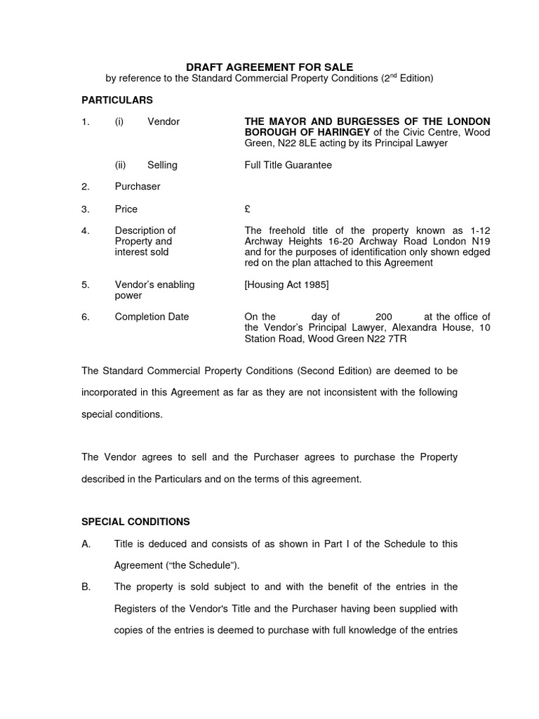 Archway Heights 4 of 8 Draft Agreement For Sale | PDF | Private Law ...