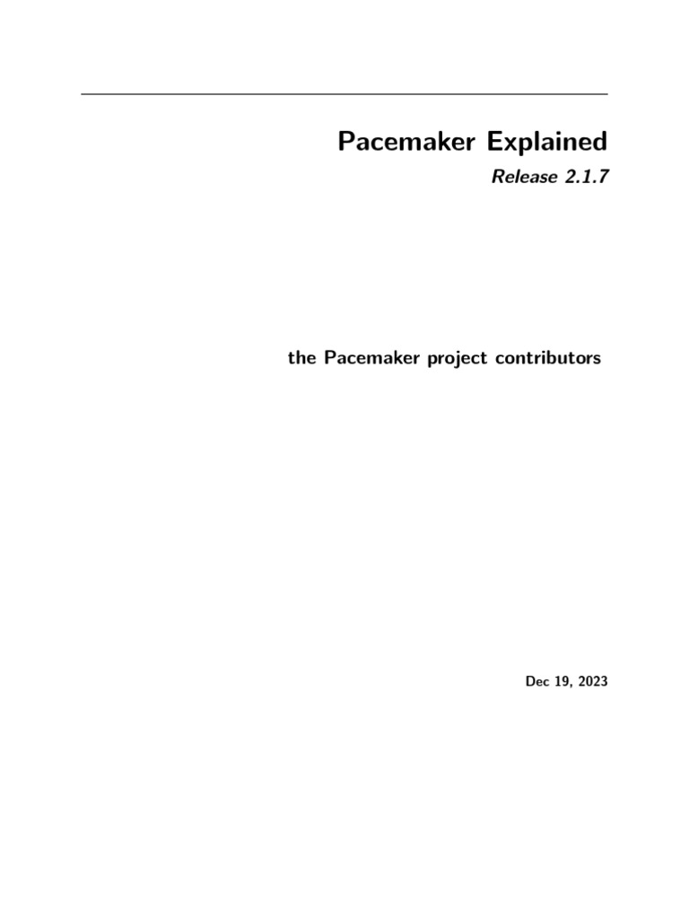 Pacemaker Explained | PDF | Computer Cluster | I Pv6