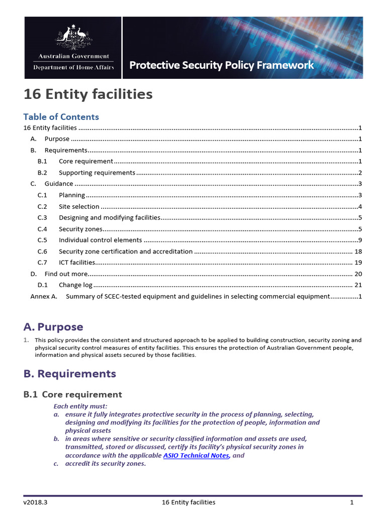 Policy 16 Entity Facilities | PDF | Classified Information | Computer ...
