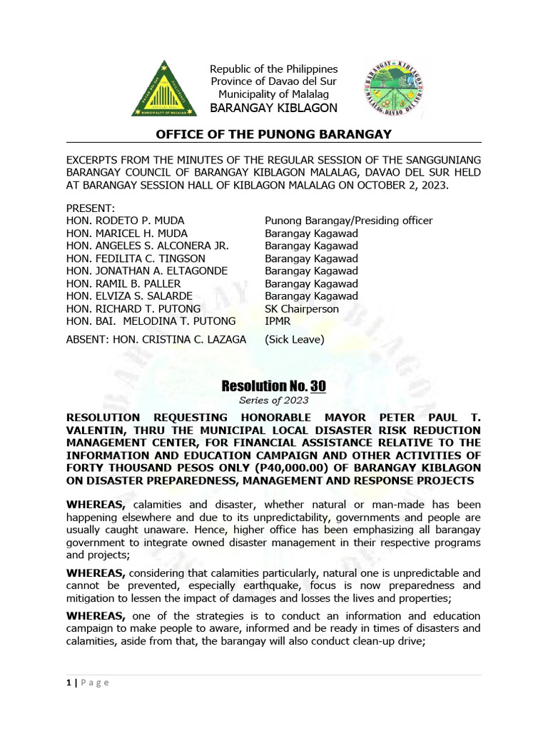 2023 030 40000 MDRRM Fund | PDF