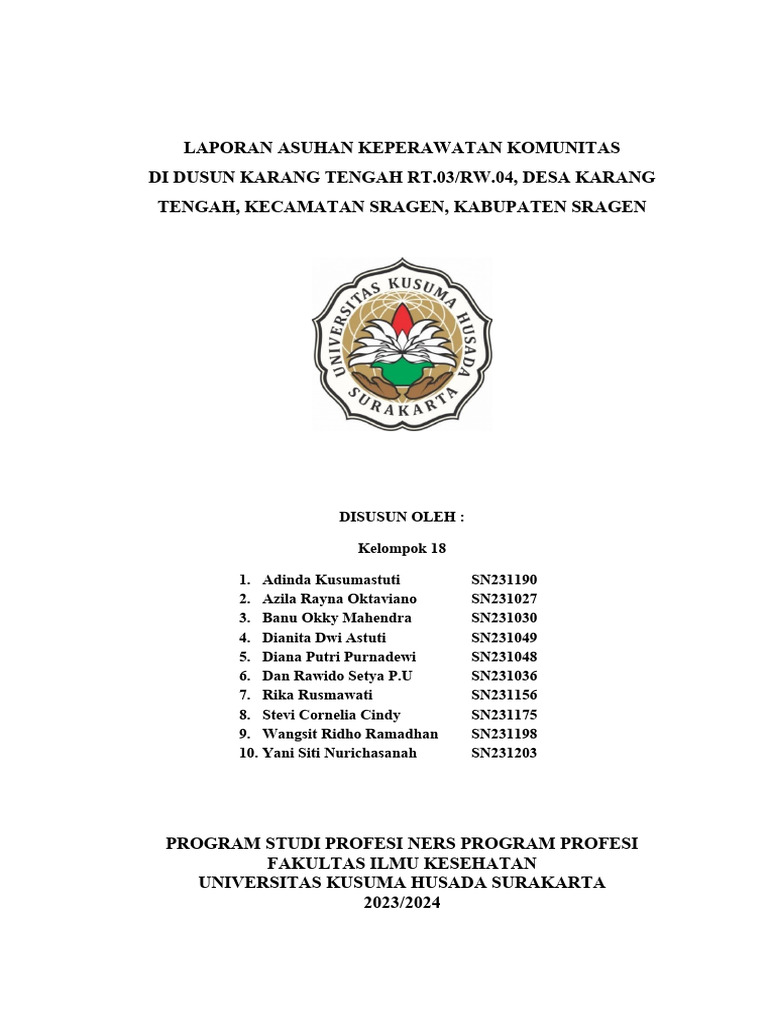 Neww Laporan Asuhan Keperawatan Komunitas | PDF