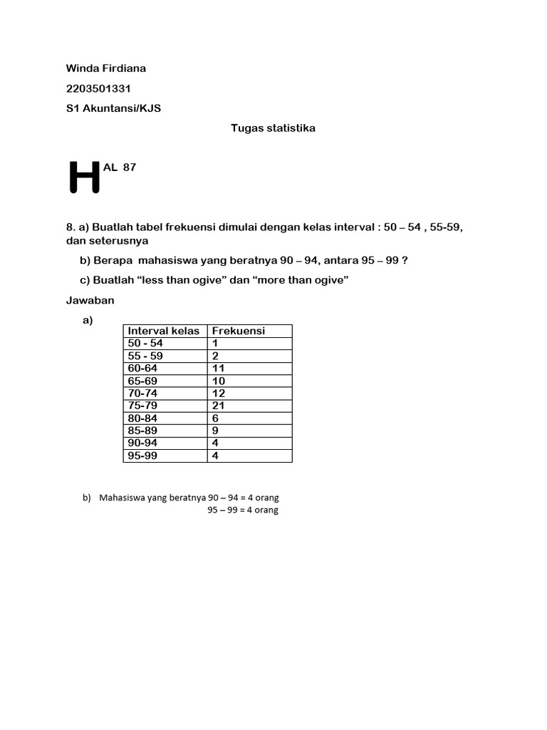 Tgs Statistik Bab 4 Winda Firdiana KJS AKT | PDF | Metode & Bahan Ajar