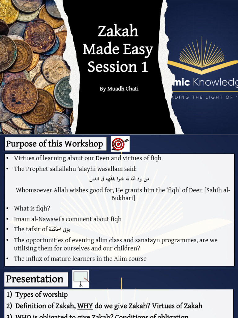 Zakah Made Easy Session 1 | PDF | Islamic Ethics | Abrahamic Religions