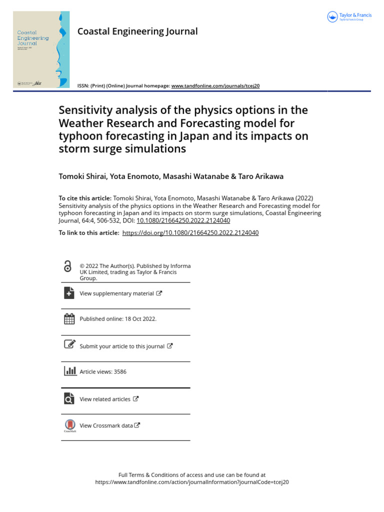 Sensitivity Analysis of The Physics Options in The Weather Research and ...