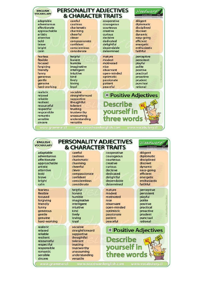 personality adjectives | PDF