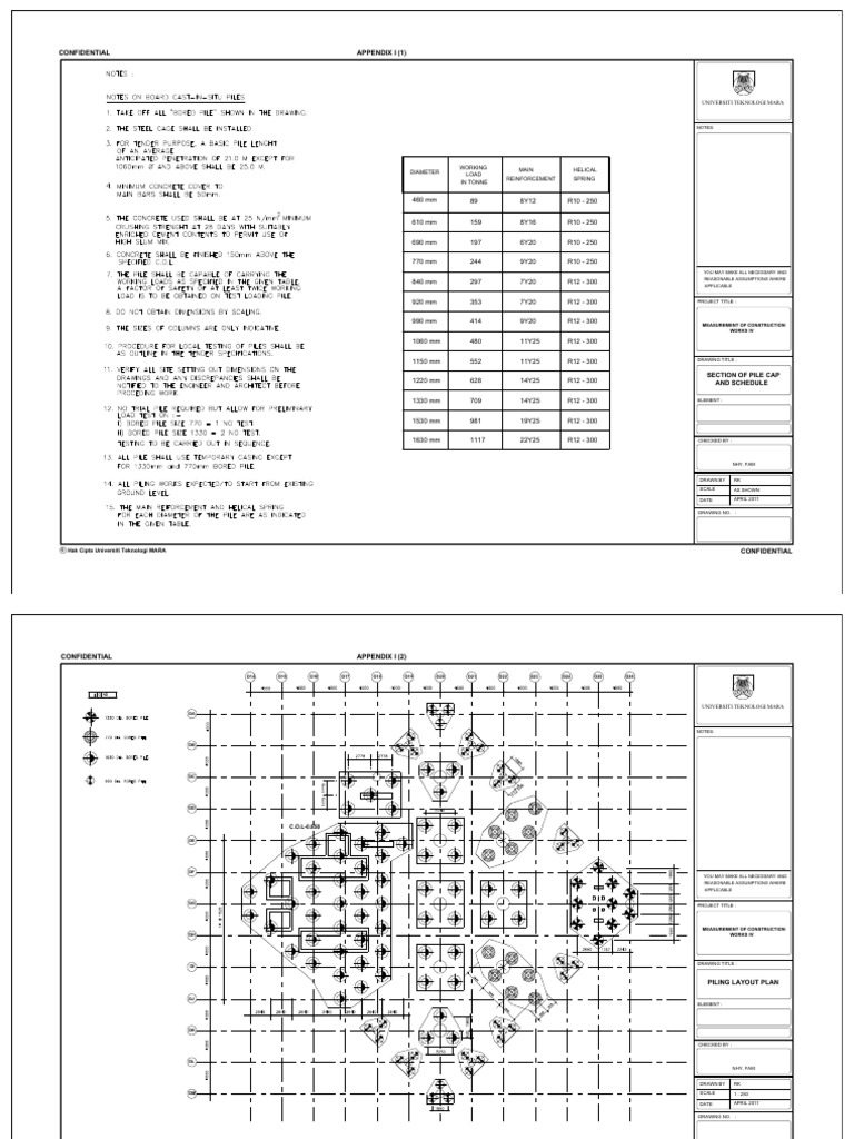 4. DRAWING BORED PILES | PDF | Structural Engineering