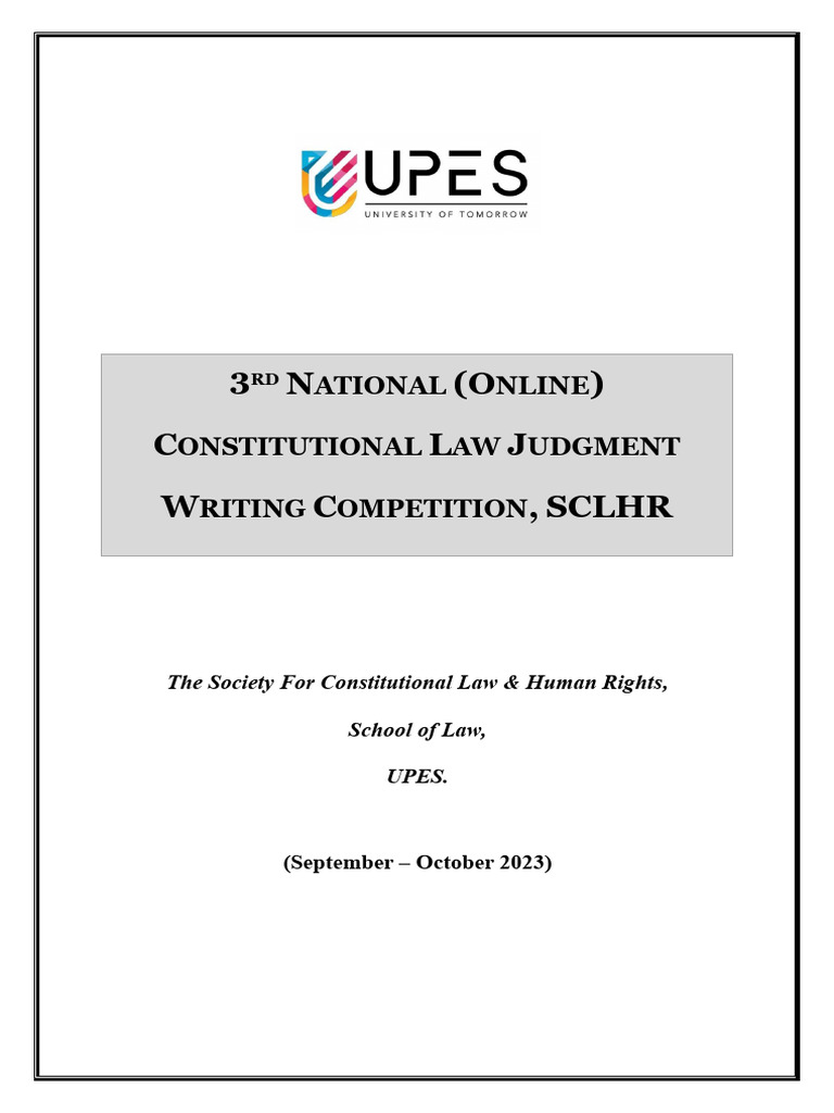 Constitutional Law Judgment Writing Contest | PDF | Judgment (Law ...
