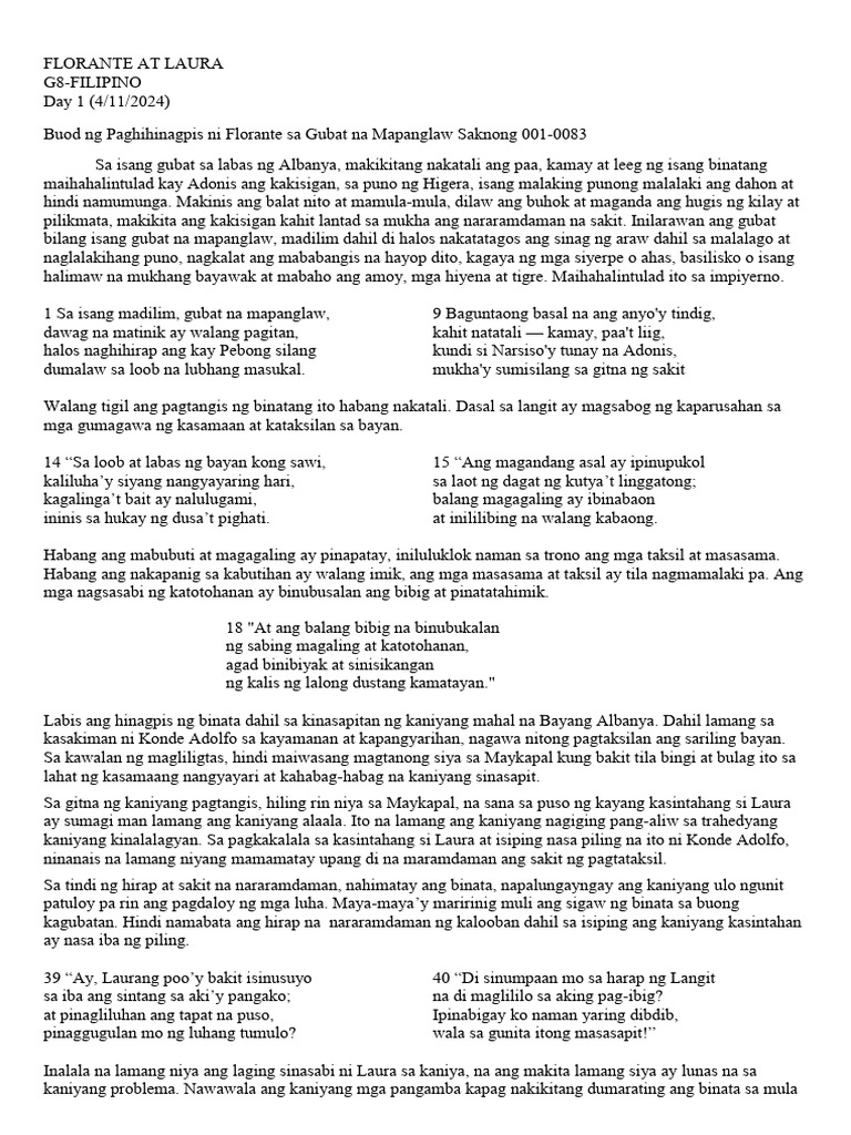 Florante at Laura 2 | PDF