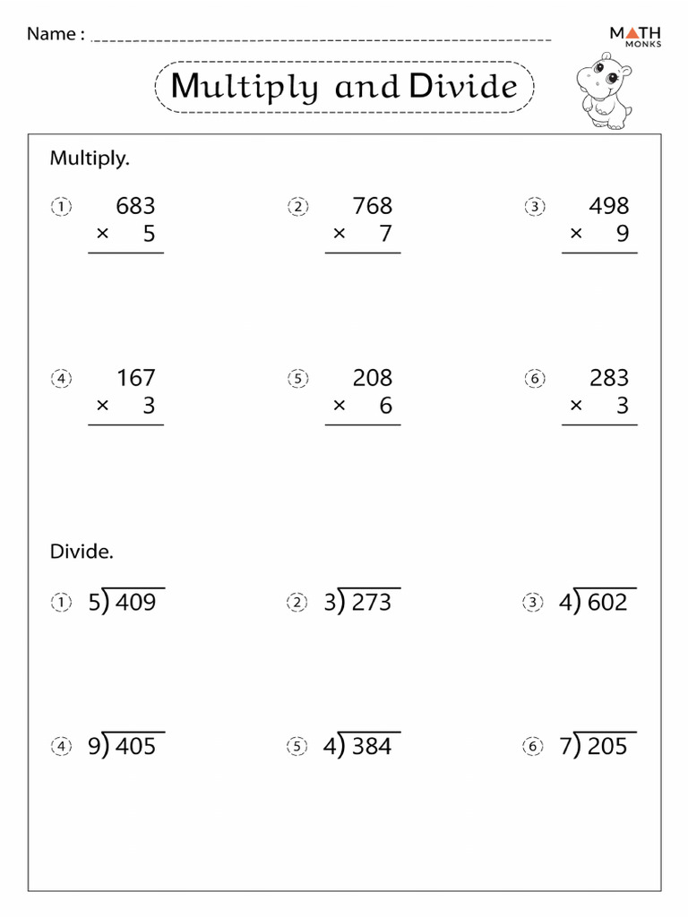 4th Grade Multiplication and Division Worksheets | PDF