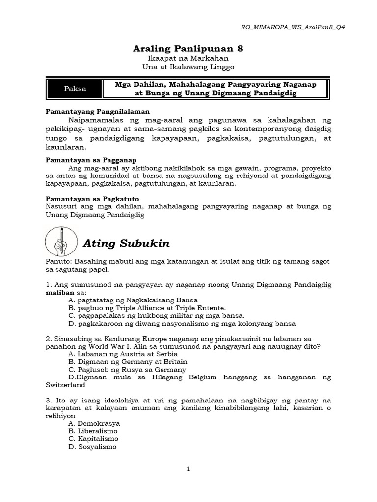 AP8WS - Q4 - Week 1 2 Ok | PDF