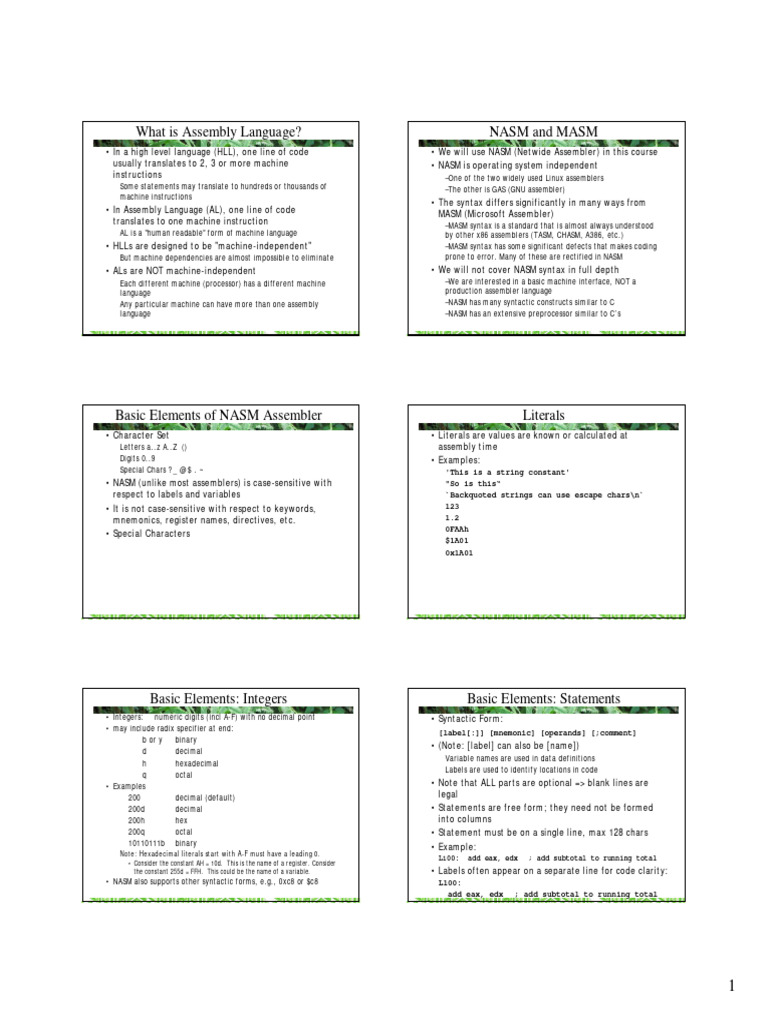 Asm03 AsmIntro | PDF | Assembly Language | Pointer (Computer Programming)
