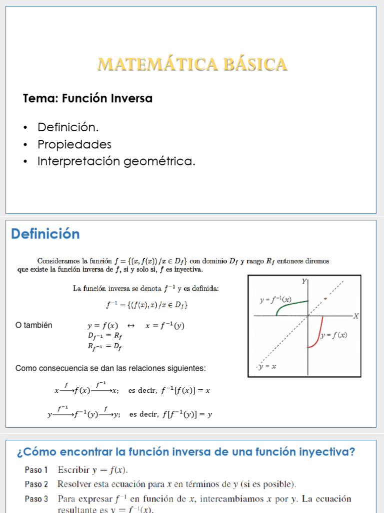 Función Inversa: Definición y Ejemplos | PDF | Función (Matemáticas ...