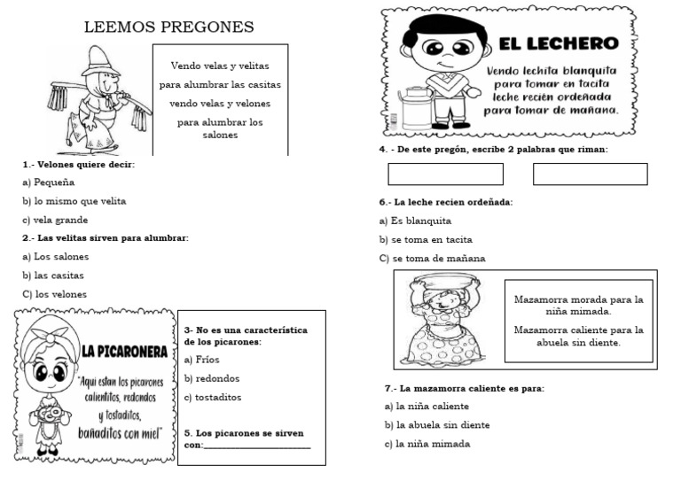 Ficha Com Pregones (2) | PDF