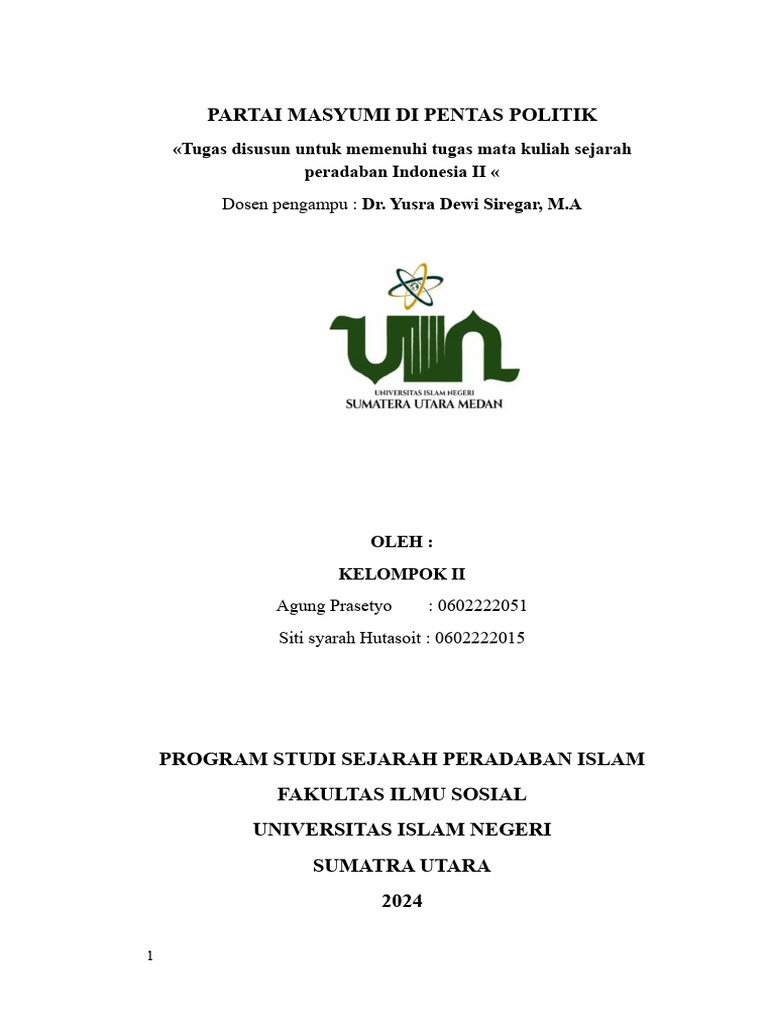 Sejarah dan Peran Partai Masyumi | PDF