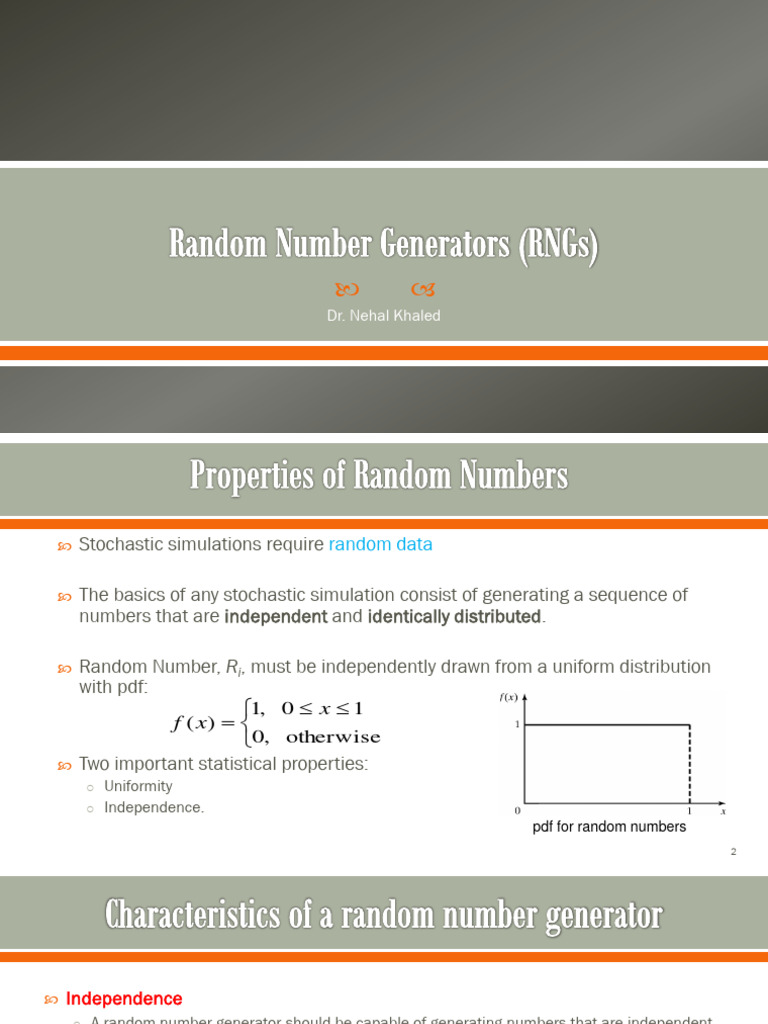 Cne310 Lec 6 RNG | PDF | Probability | Applied Mathematics