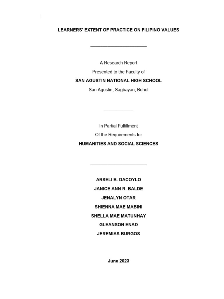 Complete Thesis Filipino Values | PDF | Mean | Science