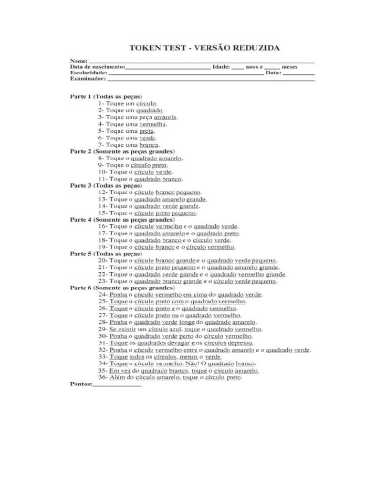 TOKEN TEST Protocolo | PDF