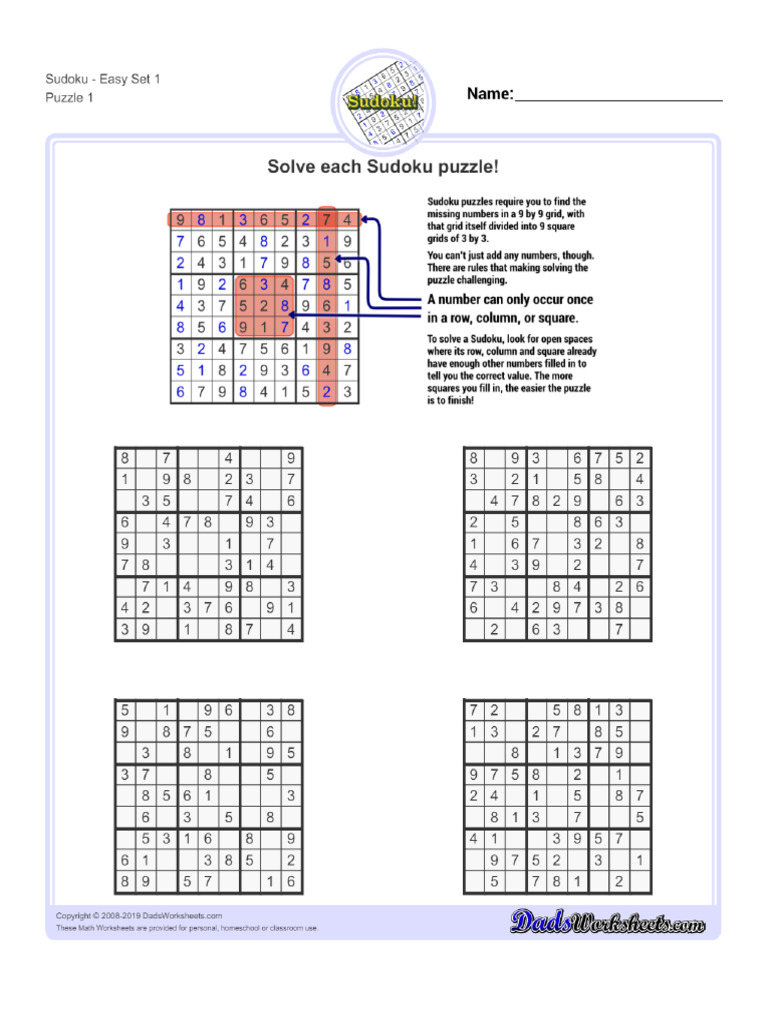Sudokus Including Answers | PDF