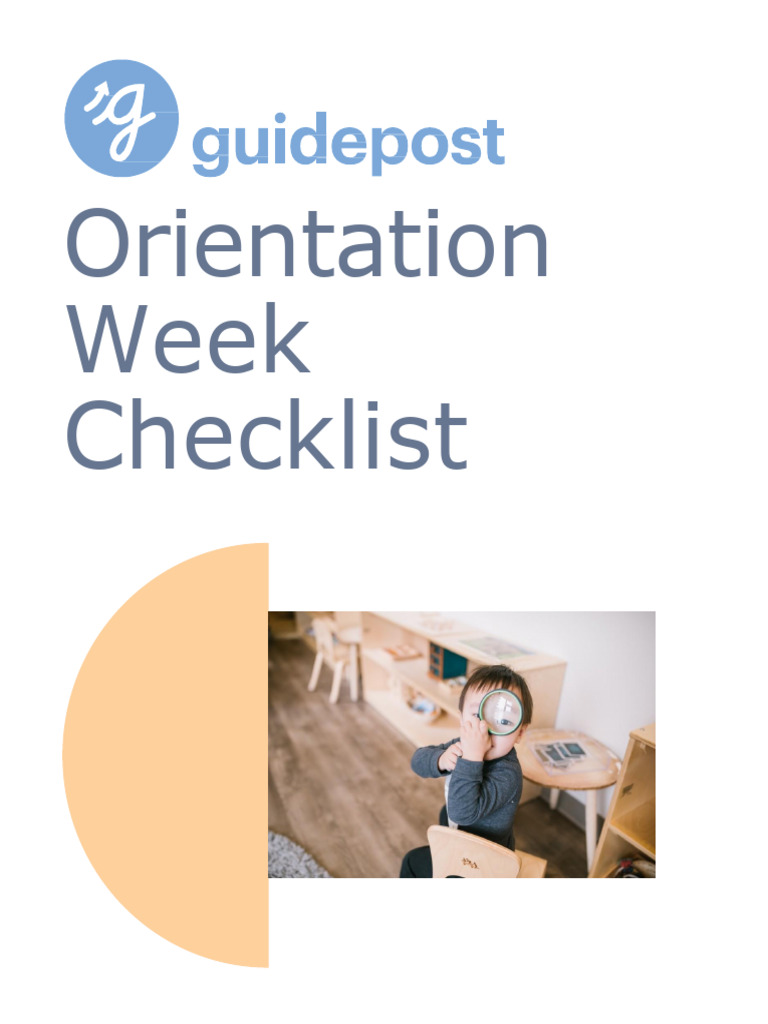 Orientation Week Training Checklist | PDF | Behavior Modification ...