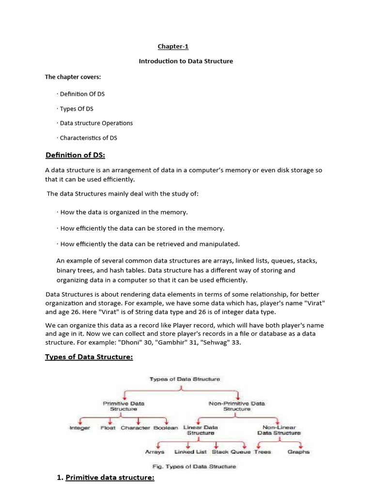 DS-Chap-1_introduction to data structure | PDF | Pointer (Computer ... DS-Chap-1_introduction to data structure | PDF | Pointer (Computer ...