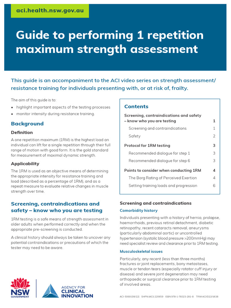 ACI Guide To Performing 1 Repetition Maximum Strength Assessment 1 ...