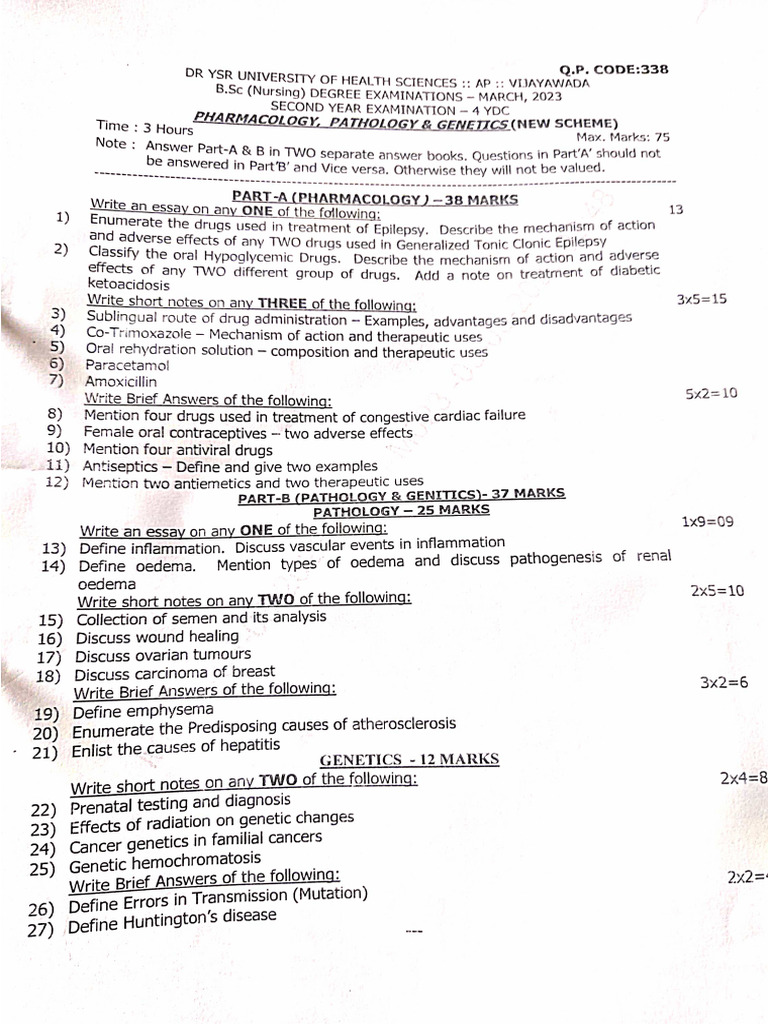 PPG, Previous year question papers | PDF