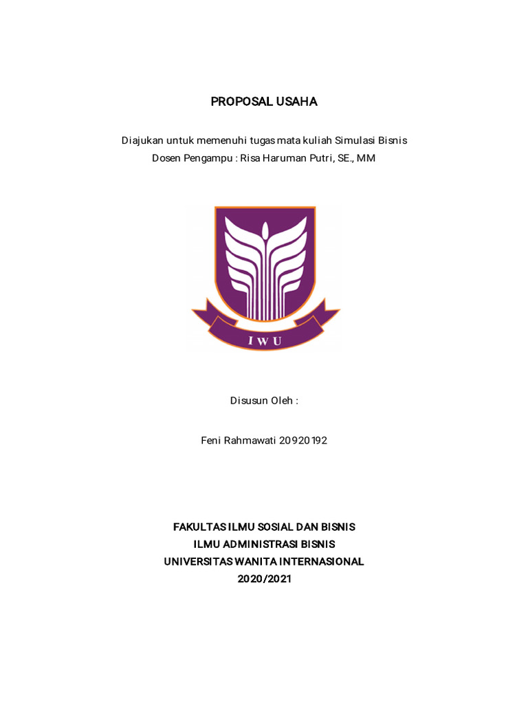 Proposal Simbis - Feni Rahmawati - 20920192 - Abi 7 | PDF