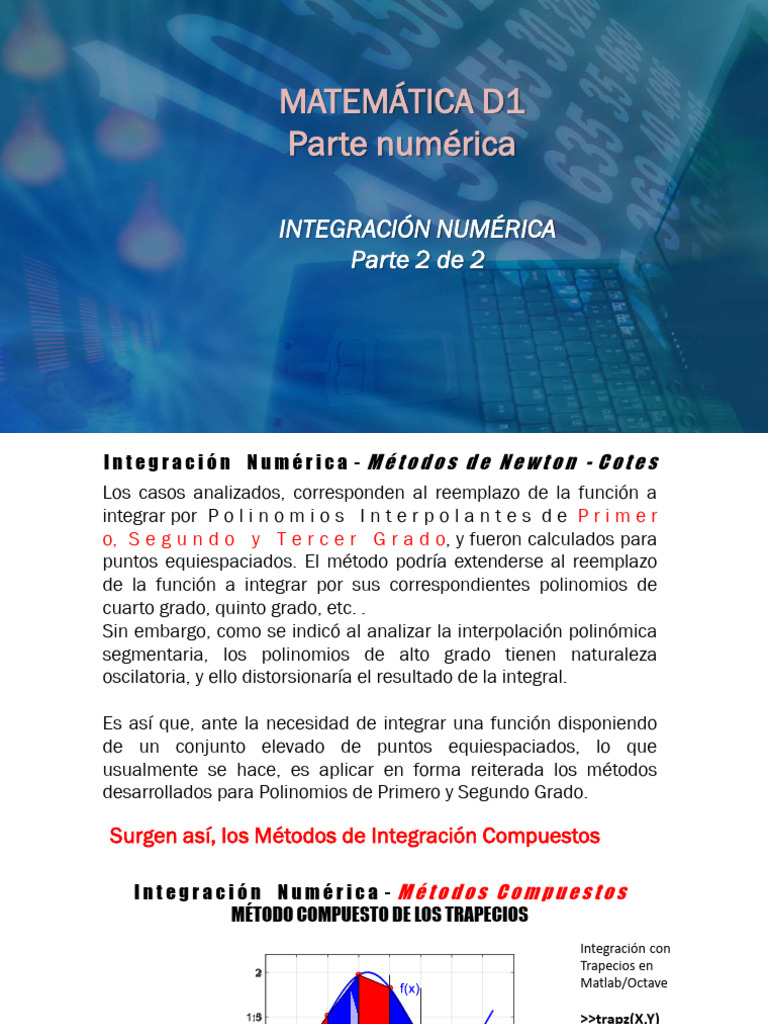 Clase 8 - Integracion Numerica | PDF | Integral | Álgebra