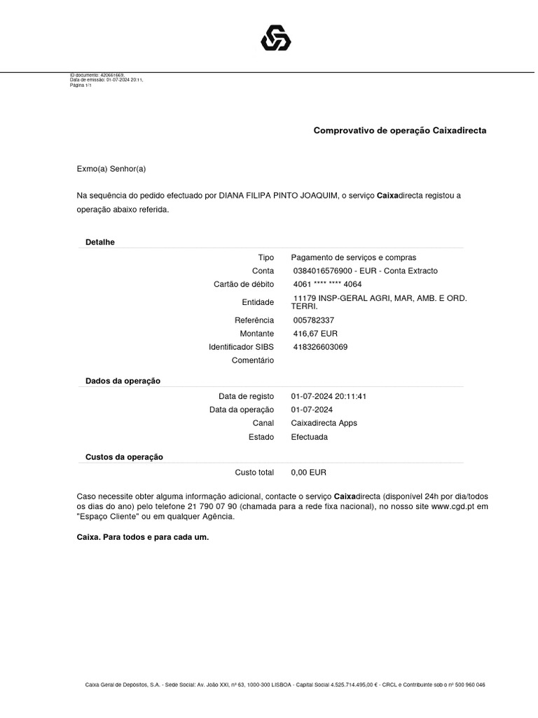 Comprovativo 8 | PDF
