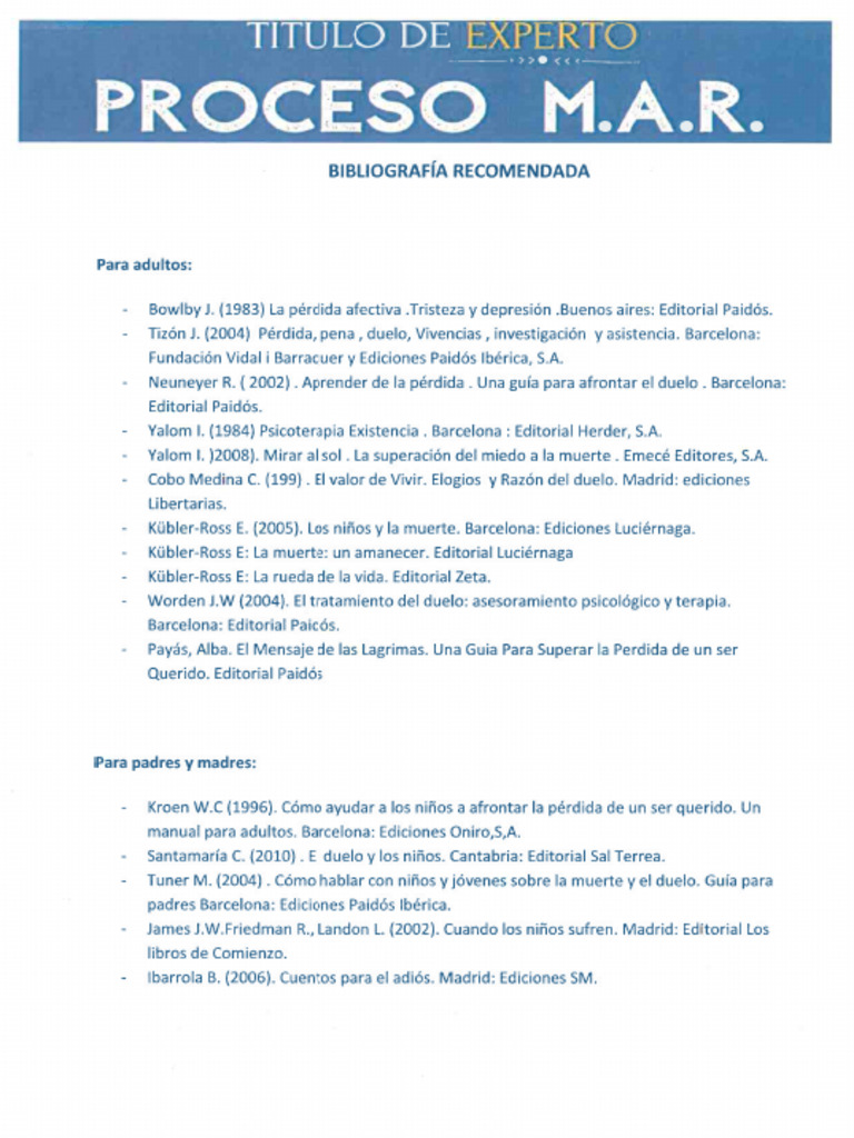 Bibliografía Proceso MAR | PDF