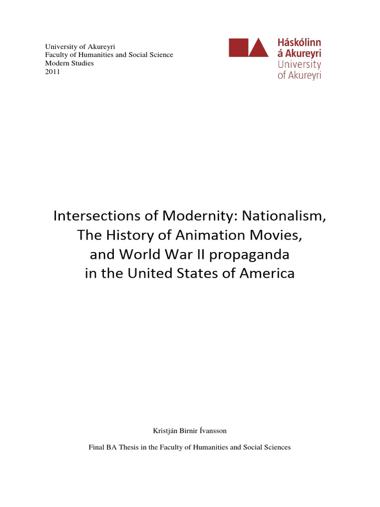 Intersections of Modernity Nationalism, The History of Animation Movies ...