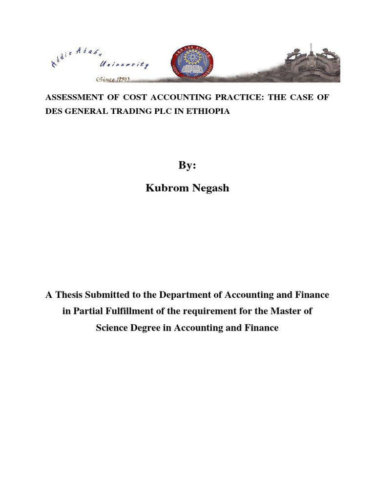 Cost Accounting Practices in Ethiopia | PDF | Cost Accounting | Inventory