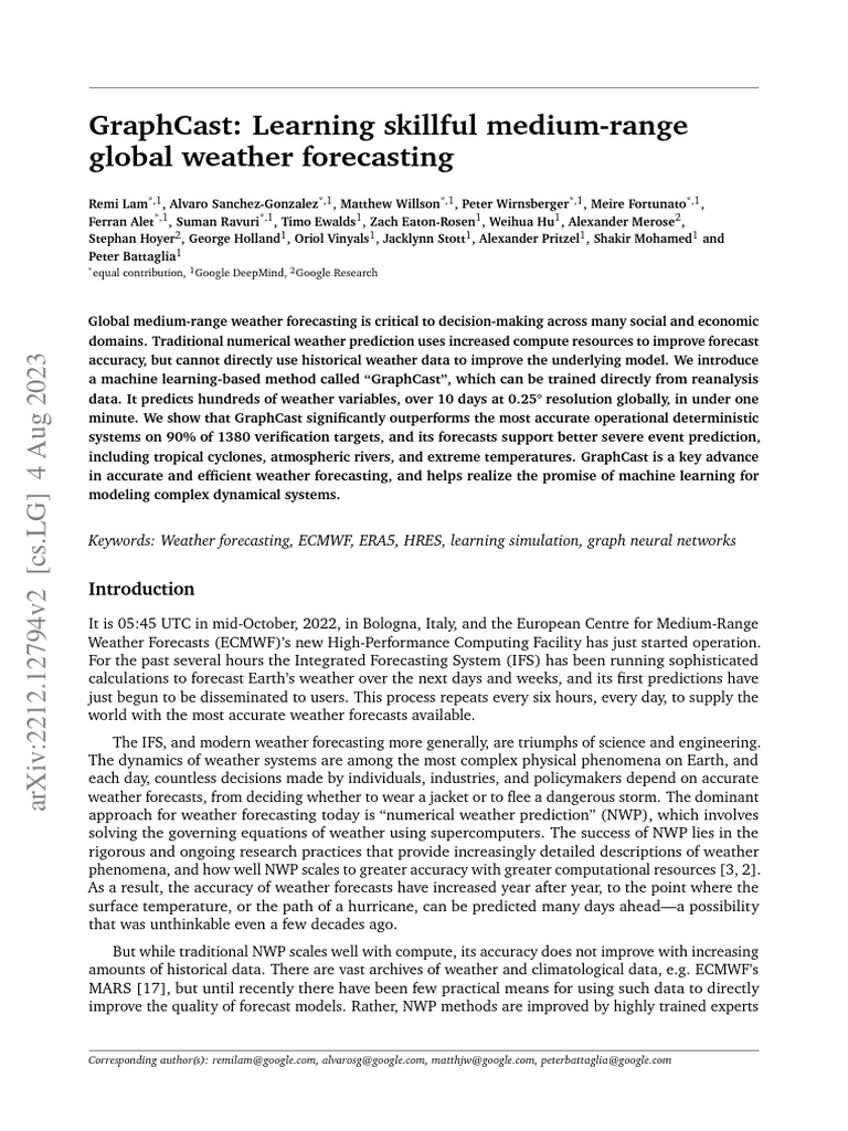 GraphCast - Learning Skillful Medium-Range Global Weather Forecasting ...