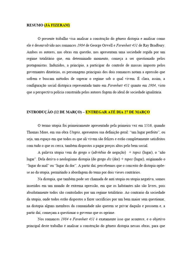 Exemplo de Relato de Experiência - Pi | PDF | Utopia | Distopia