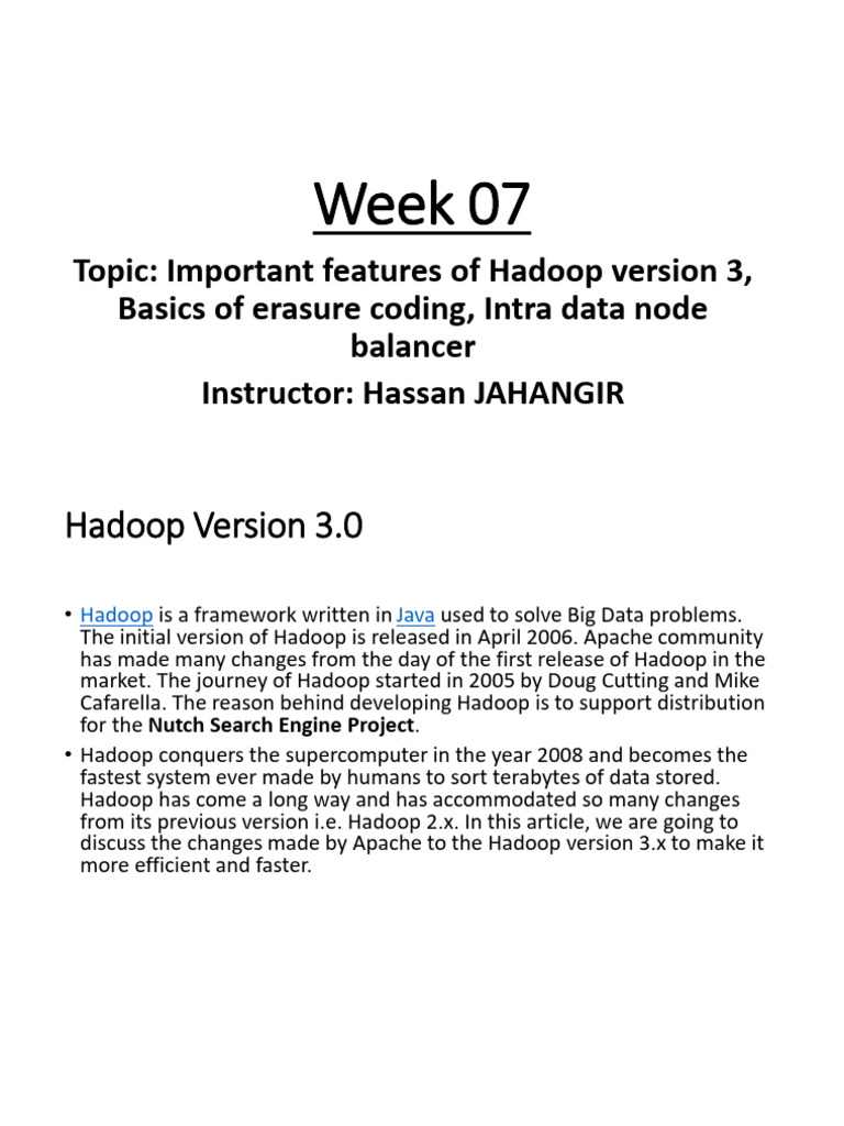 Lecture 07 | PDF | Apache Hadoop | Information Technology Management Lecture 07 | PDF | Apache Hadoop | Information Technology Management