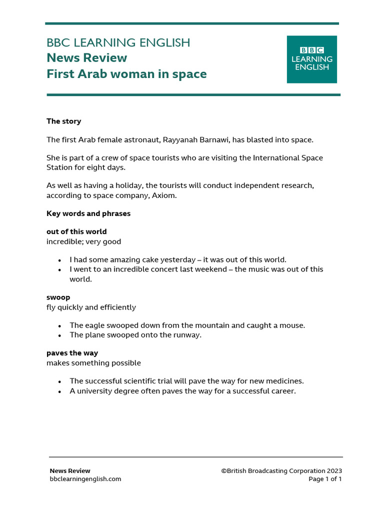 First Arab Woman in Space News | PDF
