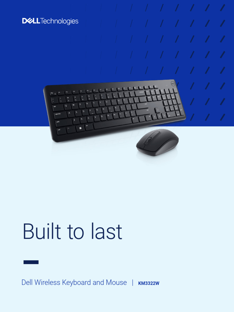 Dell Wireless Keyboard And Mouse Combo Km3322w Datasheet Pdf