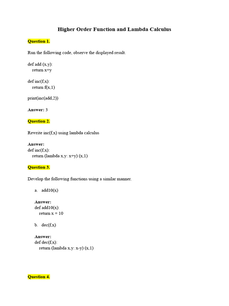 FP Exercises - P2 - Solutions-2 | PDF | Anonymous Function | Mathematics Of Computing