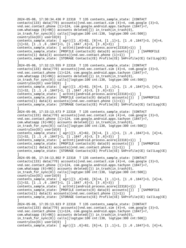 Contact Data Log Analysis | PDF | Computers | Technology & Engineering
