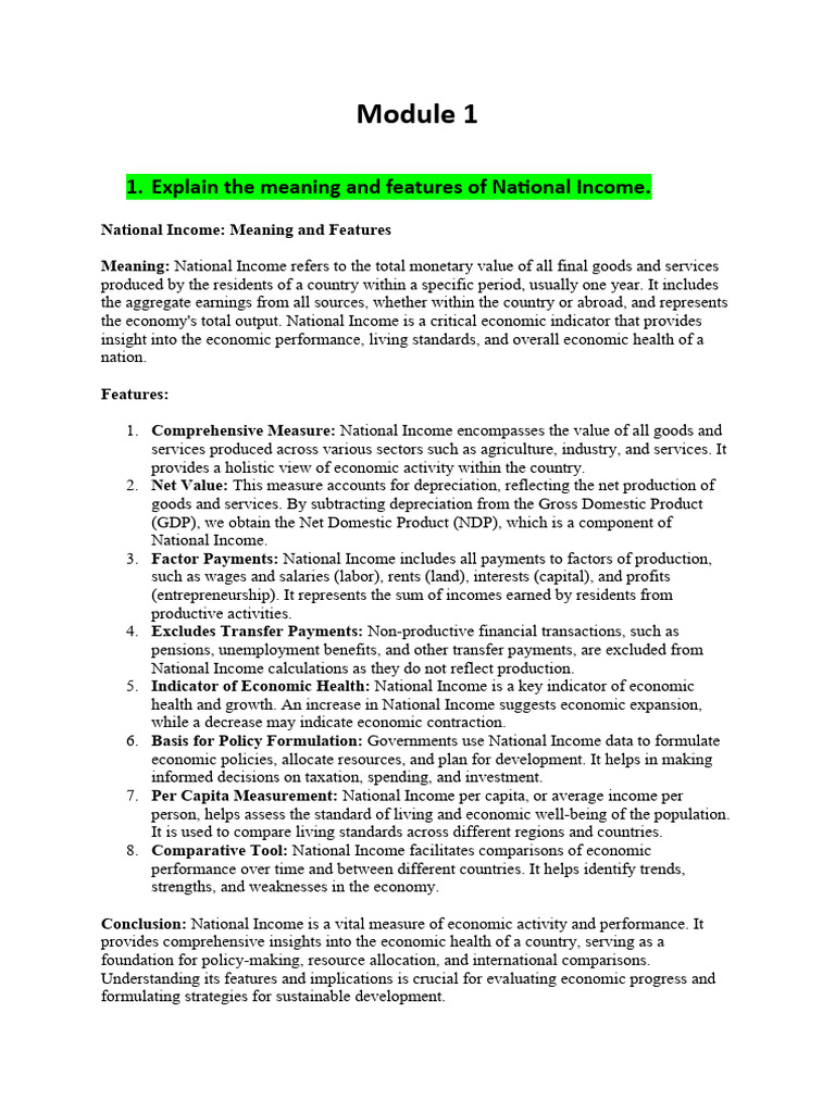 Macro Economics QB Answers | PDF | Cost Of Living | Gross Domestic Product