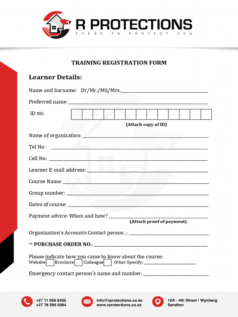 TRAINING REGISTRATION FORM (1) | PDF